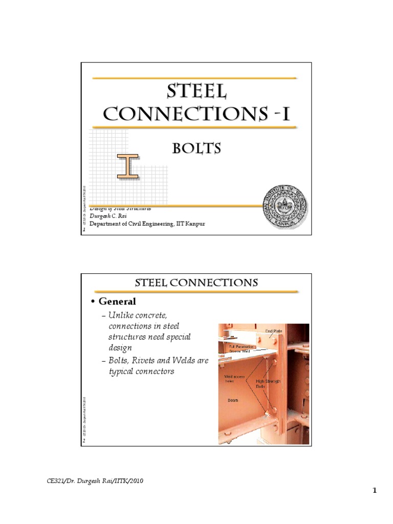 Bolted Connections Bearing | PDF | Rivet | Screw