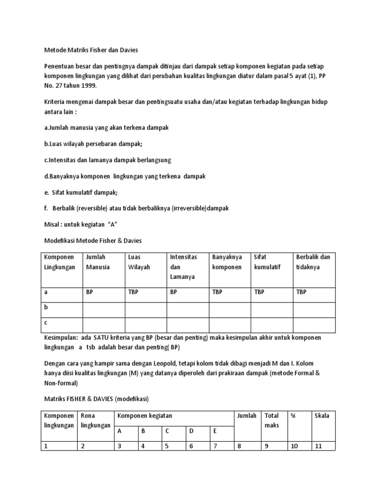 Metode Matriks Fisher Dan Davies | PDF