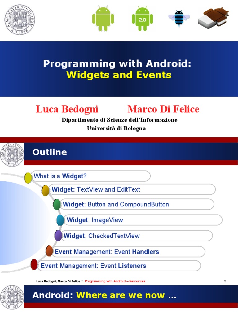 Programming With Android:: Widgets and Events | PDF | Html Element | Computer Programming