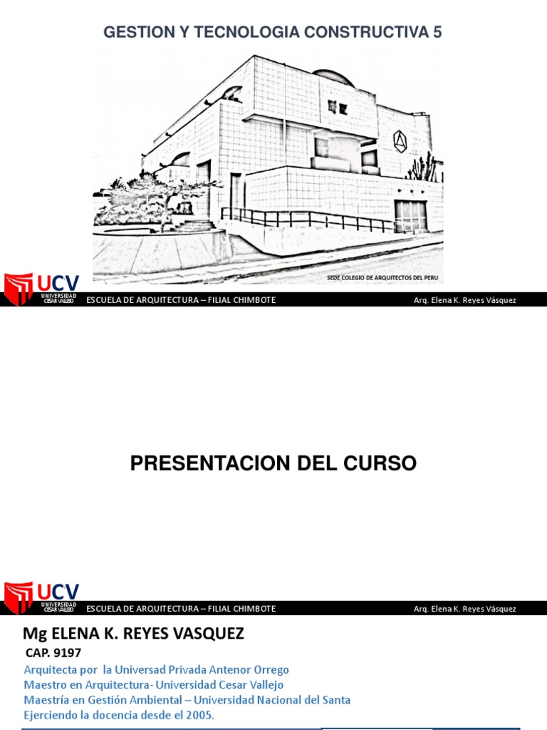 Clase 1 - Gestion y Tecnologia Constructiva 5 PDF | PDF | Arquitecto ...