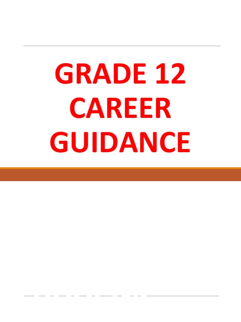 G12 Career Guidance | PDF | Hand | Learning