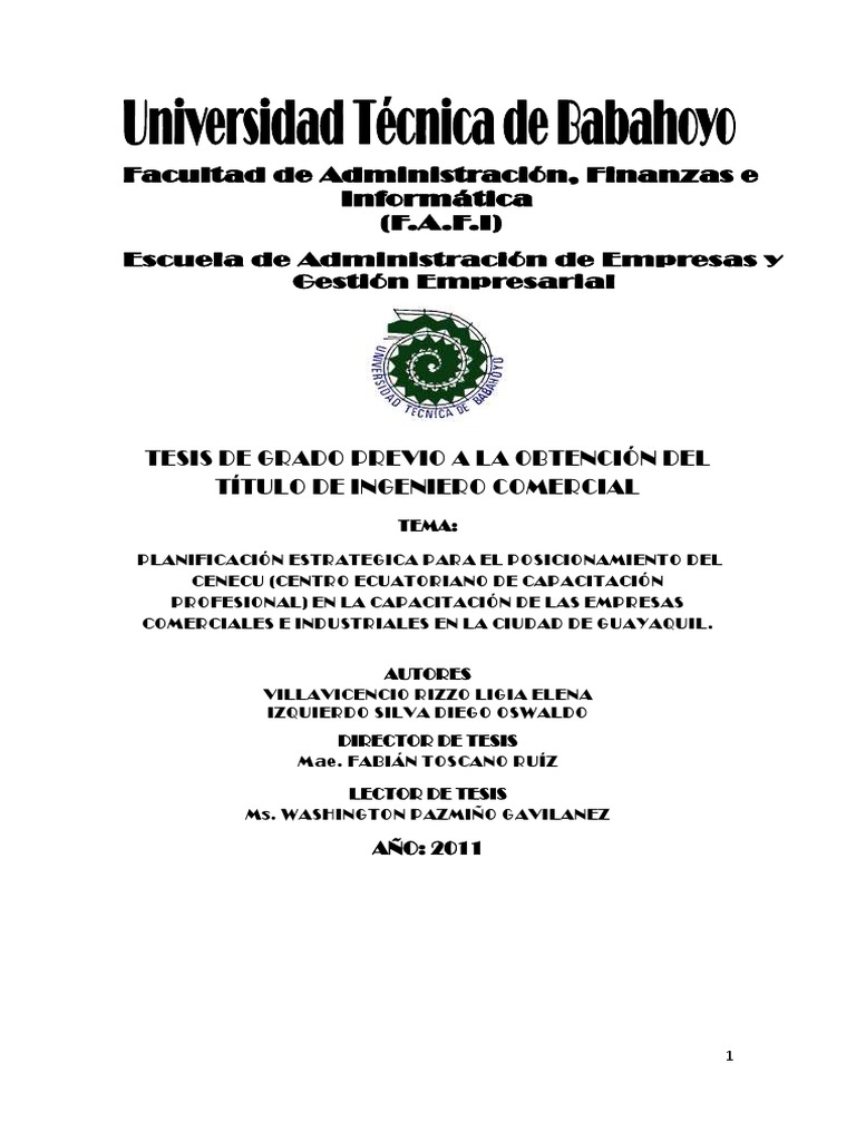 T Utb Fafi Ic 000021 | PDF | Benchmarking | Planificación