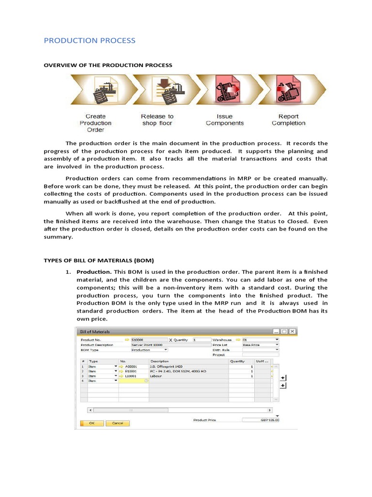 Sap B1 - Production | PDF | Inventory | Supply Chain Management