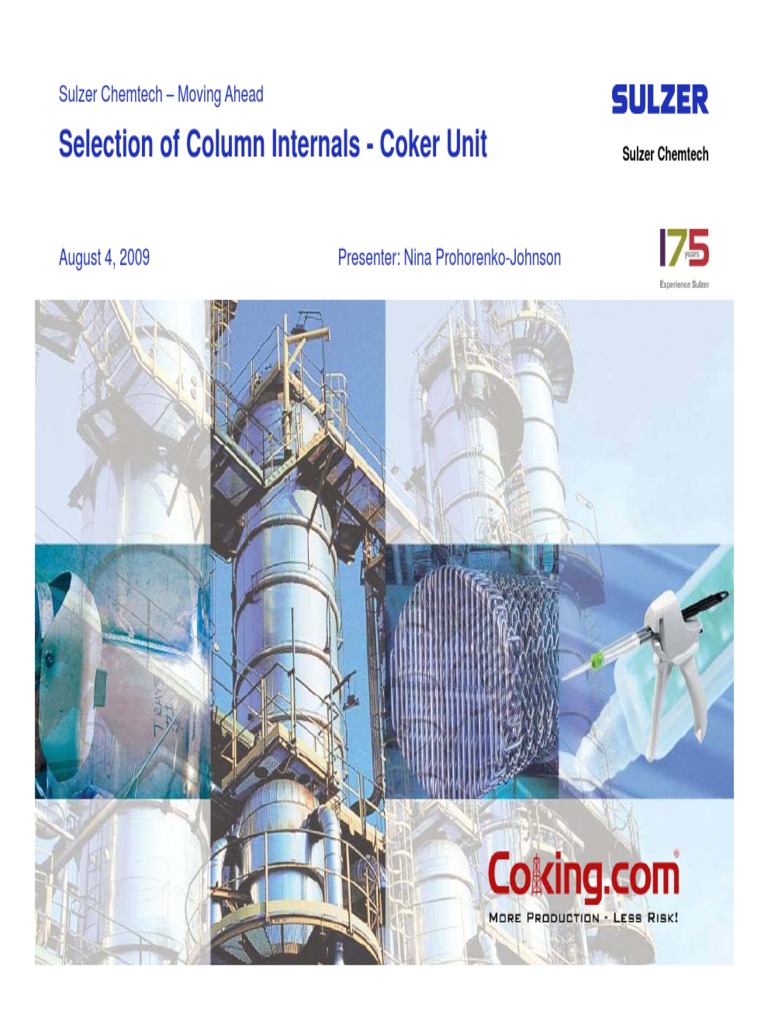 Coker Unit Column Internals Guide | PDF | Coke (Fuel) | Liquefied ...