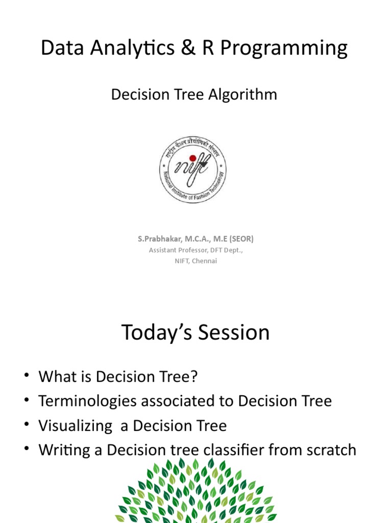 Data Analytics & R Programming: Decision Tree Algorithm | PDF | Statistical Classification ...