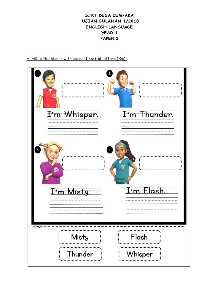 Eng Year 1 P2 UB1 2018 1 | PDF
