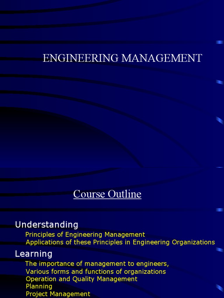 Engineering Management | PDF | Engineer | Engineering