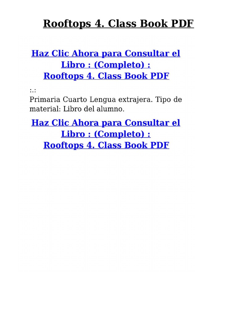 Rooftops 4 Class Book PDF | PDF