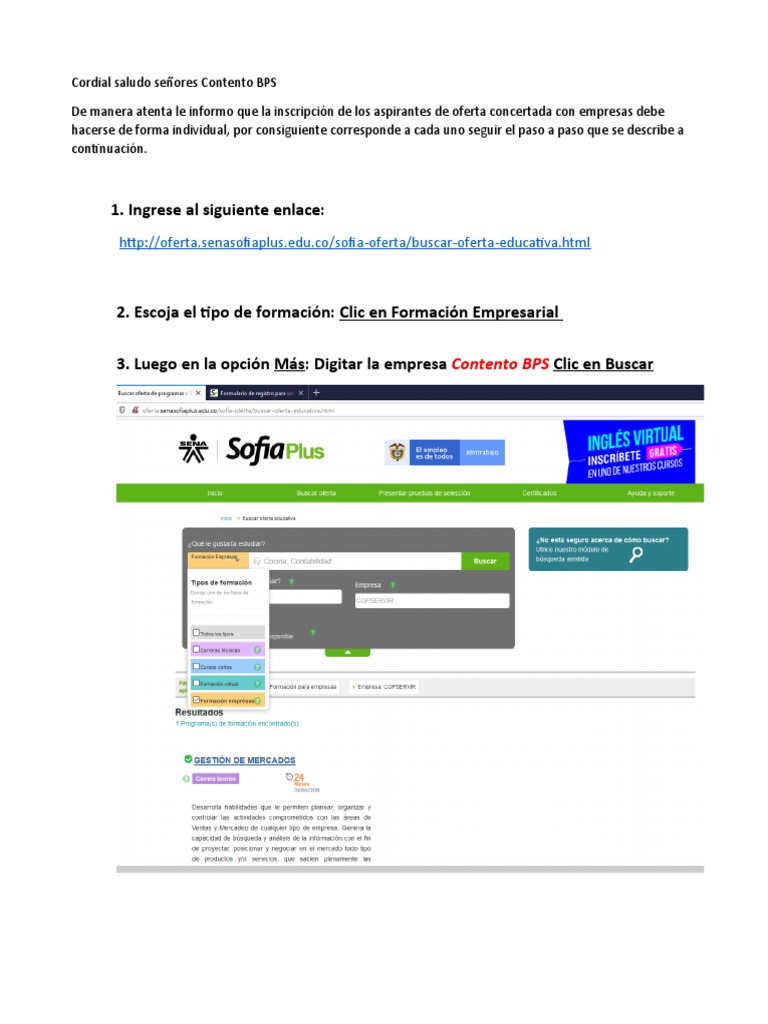 Contento BPS Instructivo Inscripción - Análisis y Desarrollo de Sistemas de Información | PDF