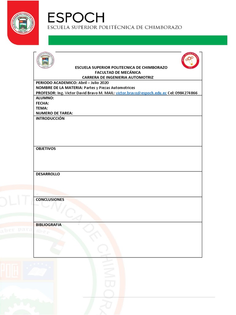 Formato Presentación de Tareas | PDF