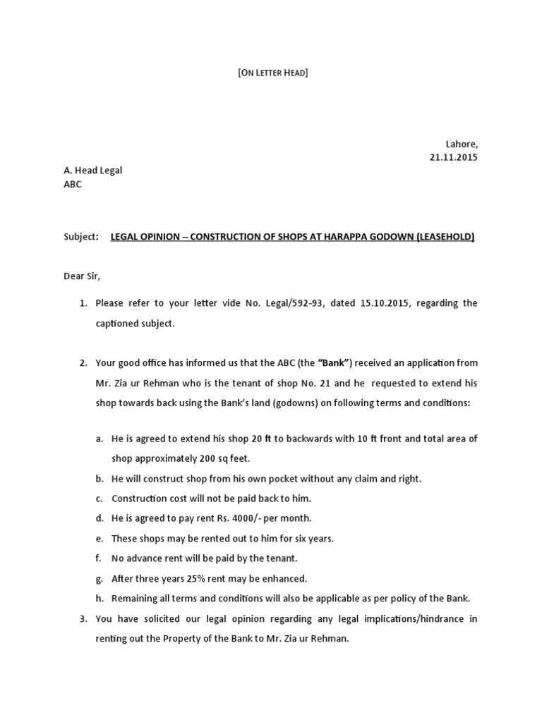 Legal Opinion - Sample | PDF