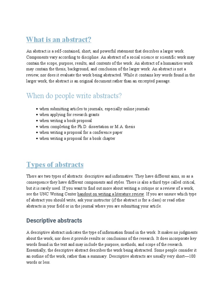 What is an Abstract? Guide to Writing Descriptive & Informative ...