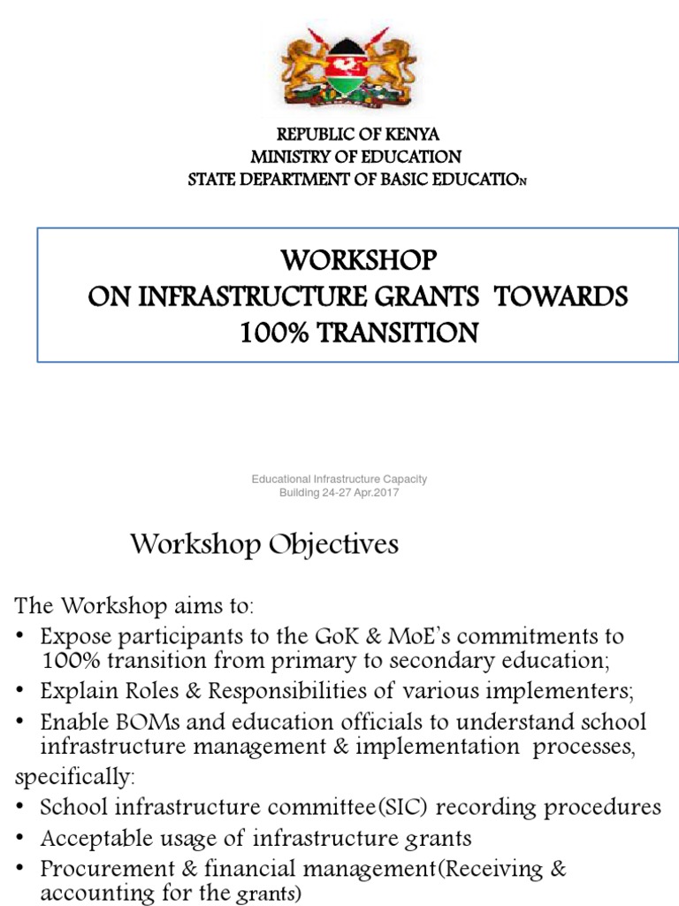 Secondary Schools Infrastructure Grants Utilization | PDF | Sanitation ...