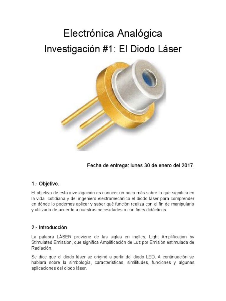 Electronica Analógica Inv1 | PDF | Diodo láser | Láser