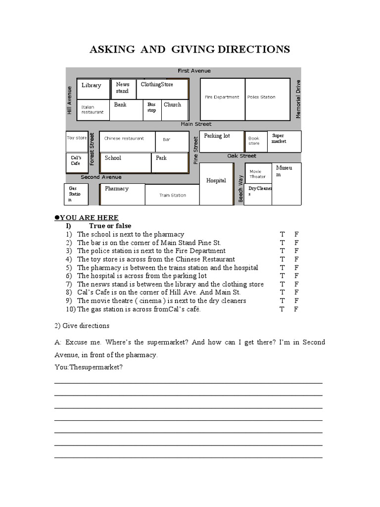 Asking and Giving Directions | PDF