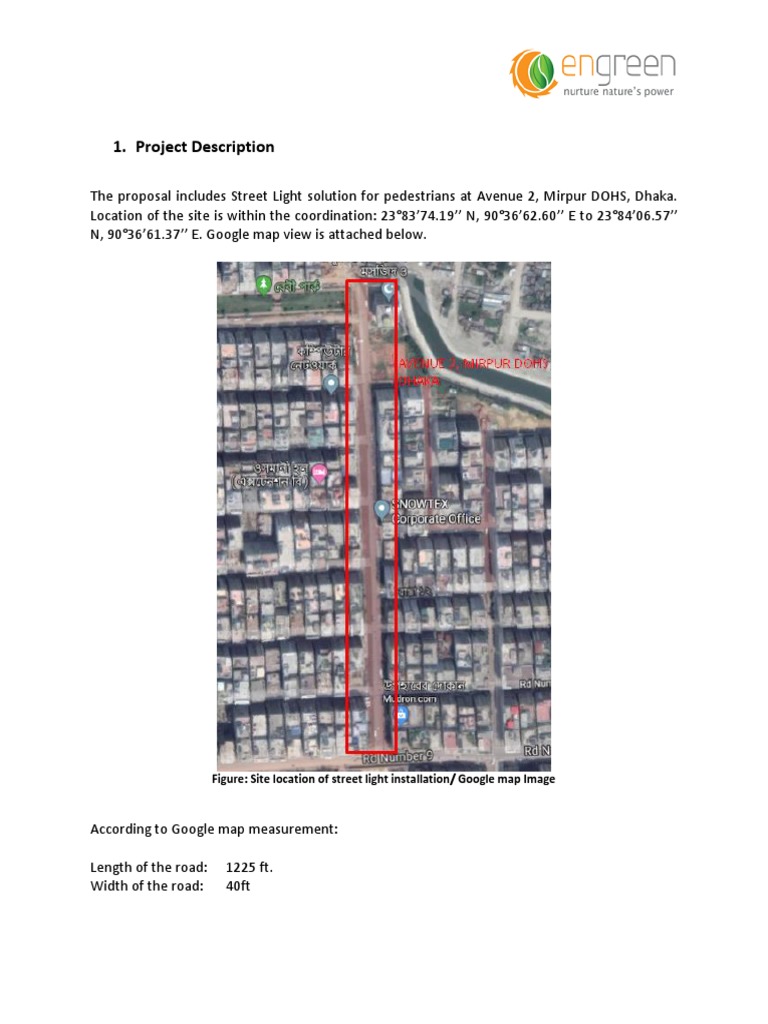 Project Description: Figure: Site Location of Street Light Installation ...