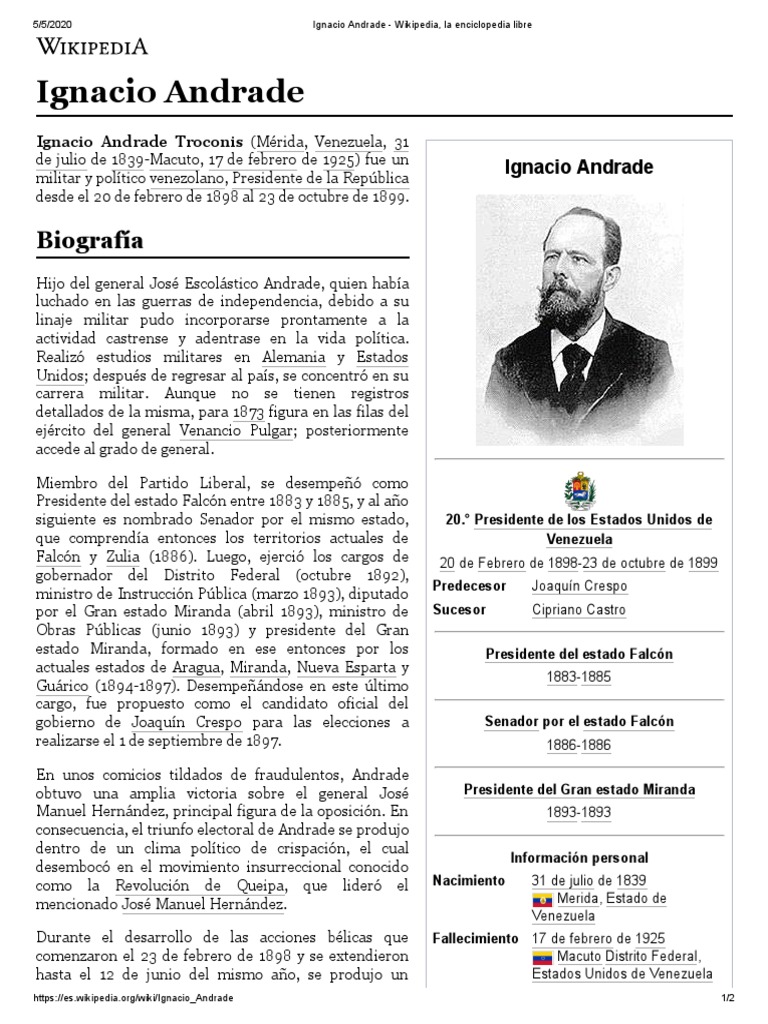 Ignacio Andrade | PDF | Gobierno | Conflicto armado