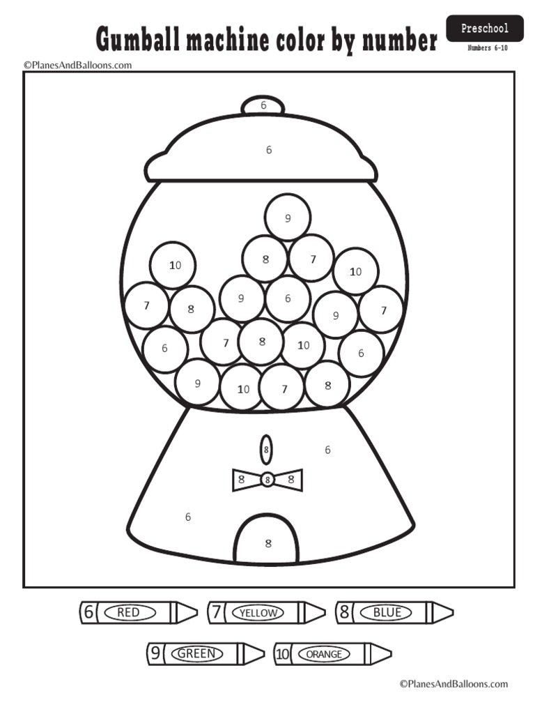 Gumball Machine Color by Number | PDF