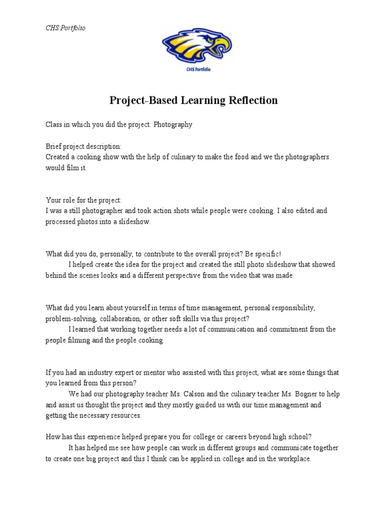 PBL Reflection | PDF
