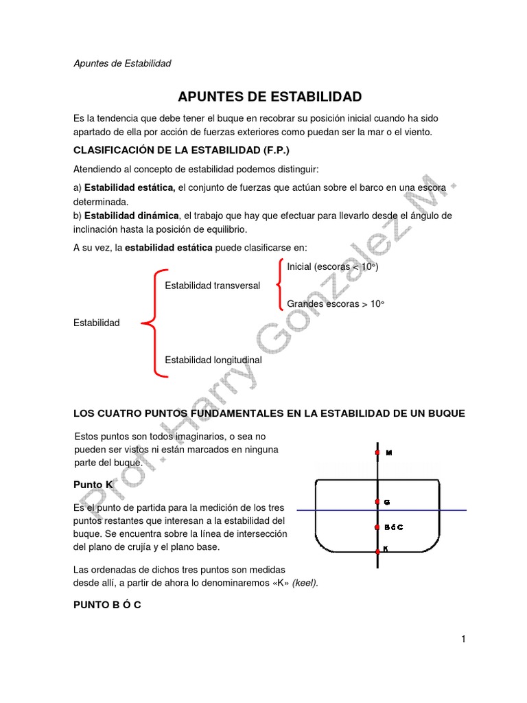Estabilidad de Buques: Conceptos Clave | PDF | Embarcación | Buques