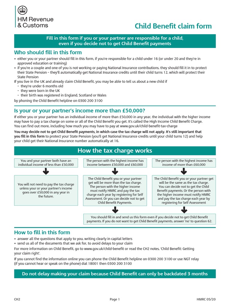 Child Benefit Claim Form : Who Should Fill in This Form | PDF | Birth ...