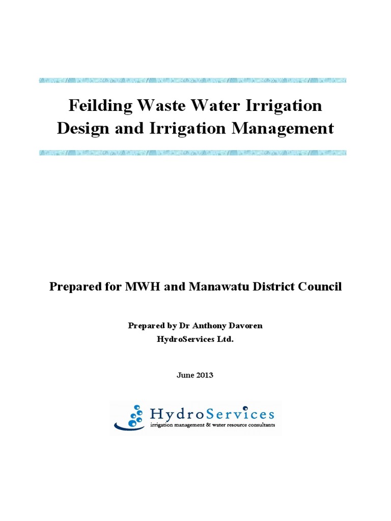 Part 13 App L WW Irrig Report PDF | PDF | Soil | Irrigation