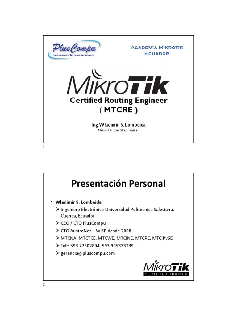 MTCRE Plus V2.3 PDF | Descargar gratis PDF | Enrutador (Computación) | Protocolos de internet