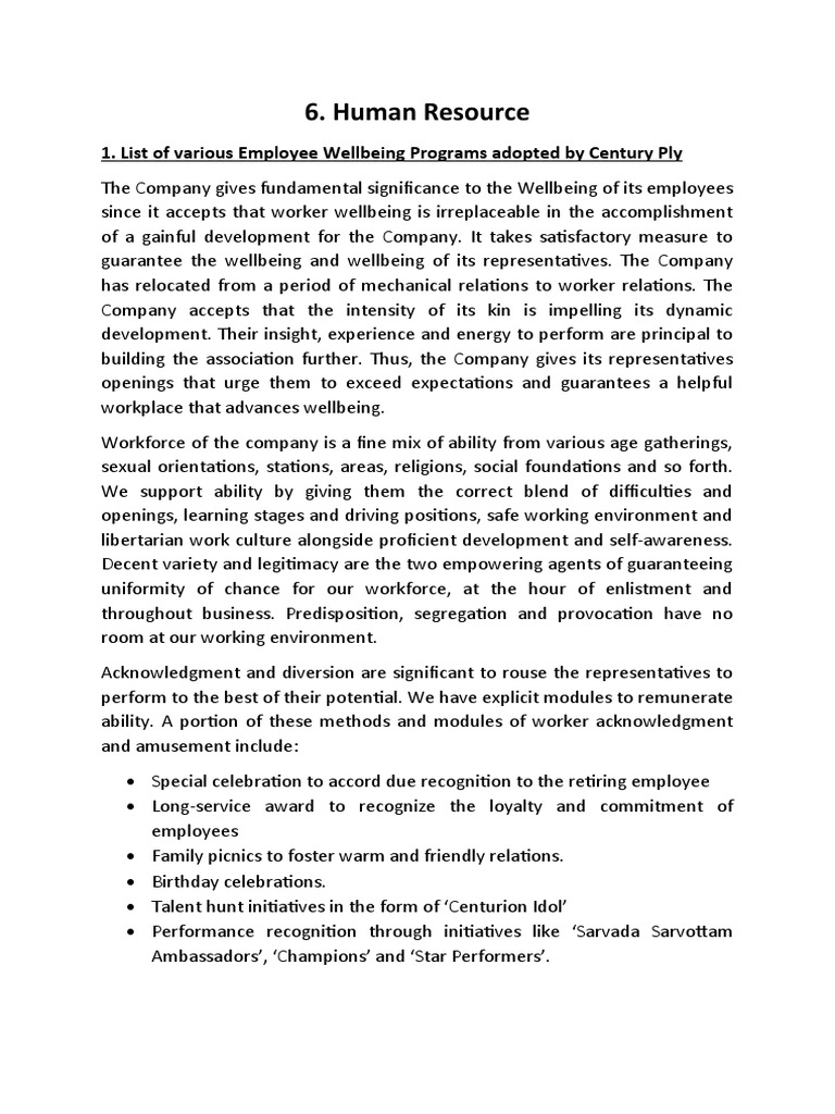 ..CBR Report (6. Human Resource) | PDF | Work–Life Balance | Employment