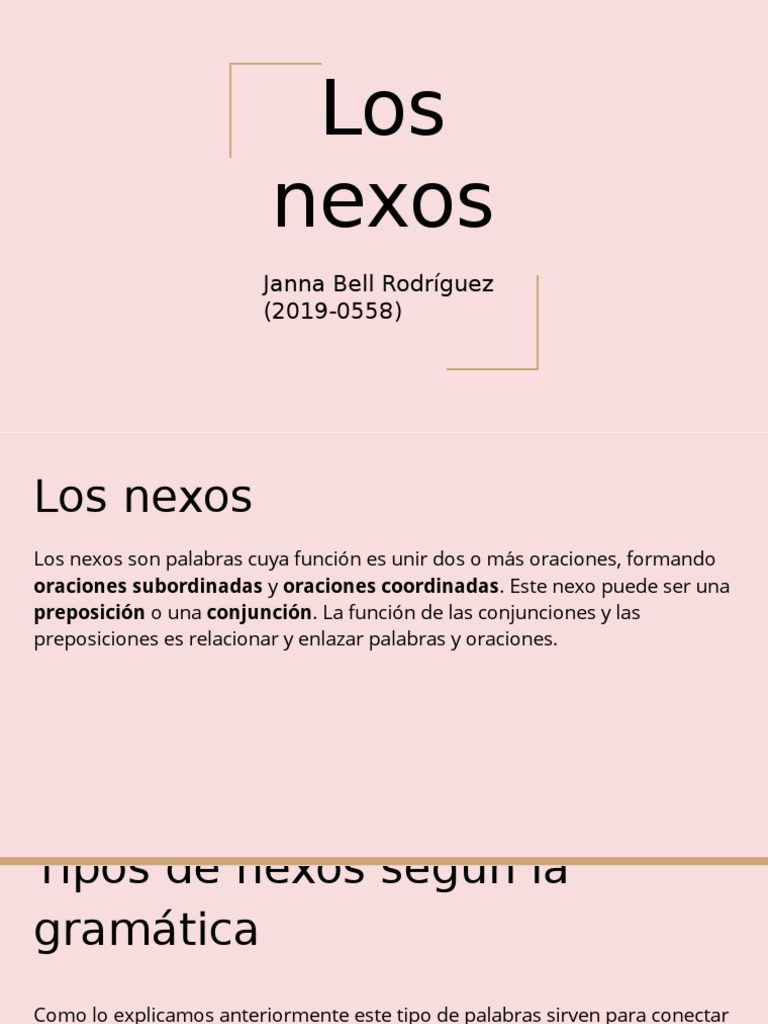 Los diferentes tipos de nexos y sus funciones gramaticales | PDF ...