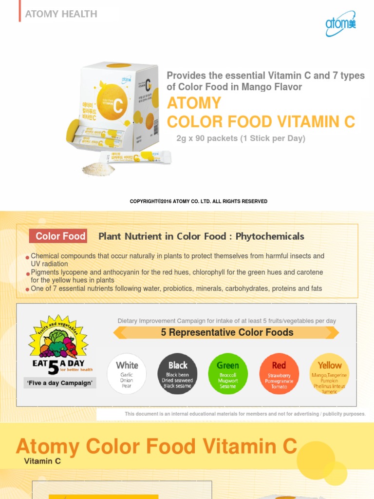 Color Food Vitamin C ENGLISH | PDF | Vitamin | Vitamin C