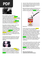 Sample Andy Warhol Worksheets | PDF | Andy Warhol | Paintings