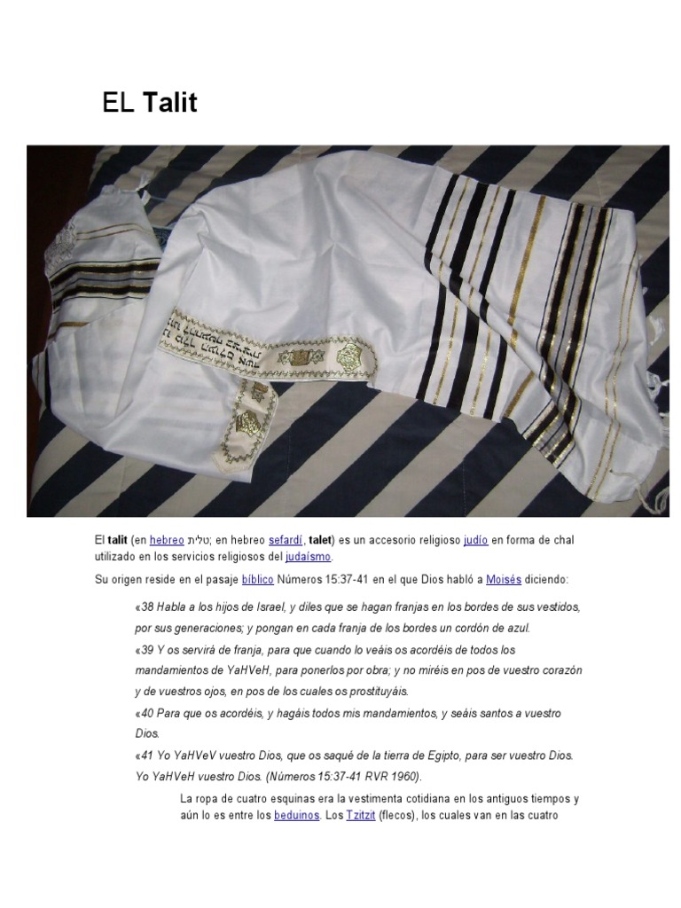 EL Talit | PDF | Judios y judaísmo | Ropa