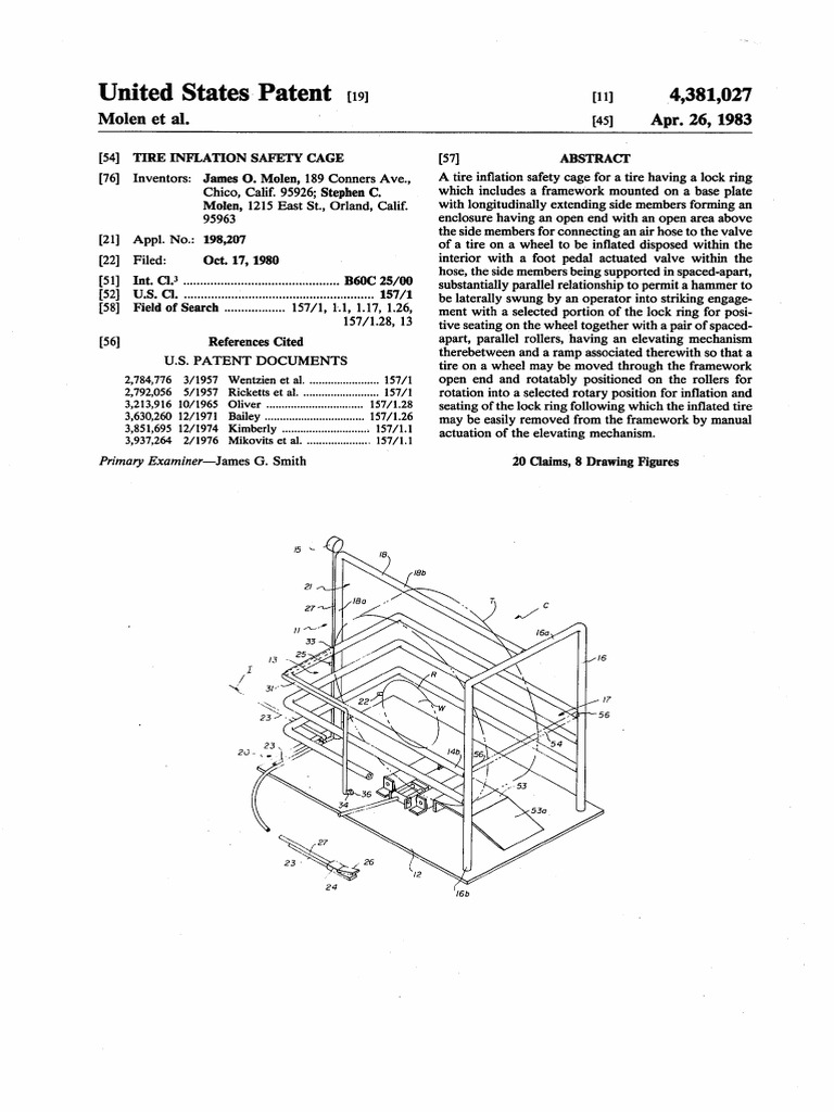 Us4381027 Tire Inflation Safety Cage | PDF