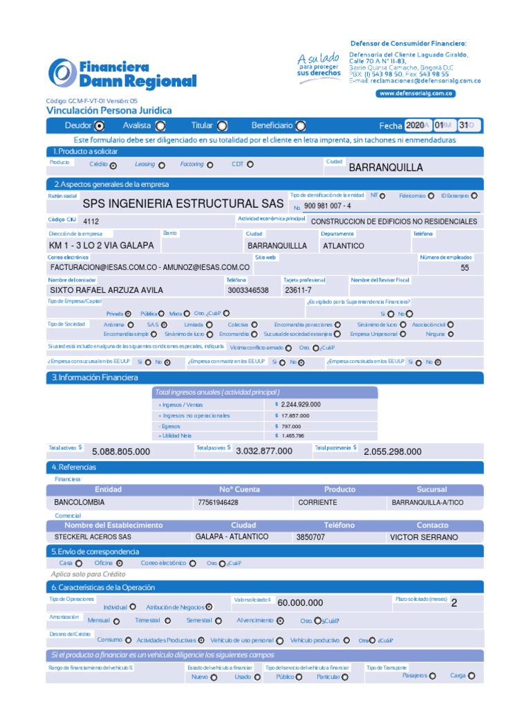 Formato Vinculacion Persona Juridica V.5 PDF | PDF | Deuda | Información Formato Vinculacion Persona Juridica V.5 PDF | PDF | Deuda | Información