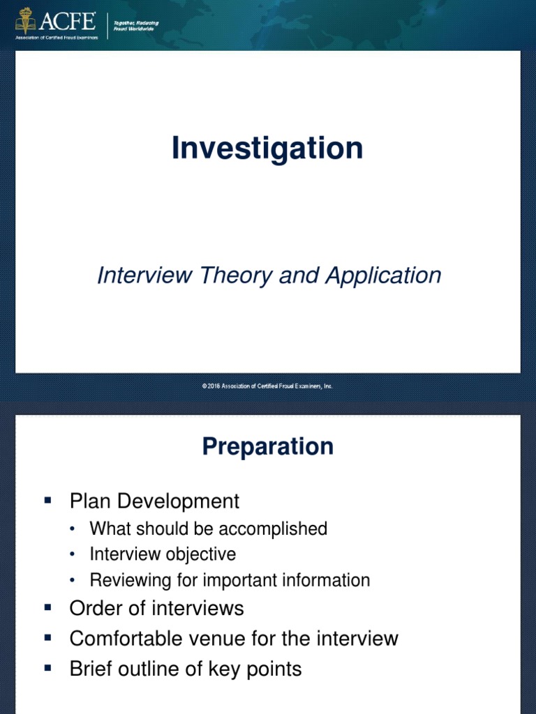 FRAUD INTERVIEW 02-Inv-Interview-Theory | PDF | Deception | Nonverbal ...