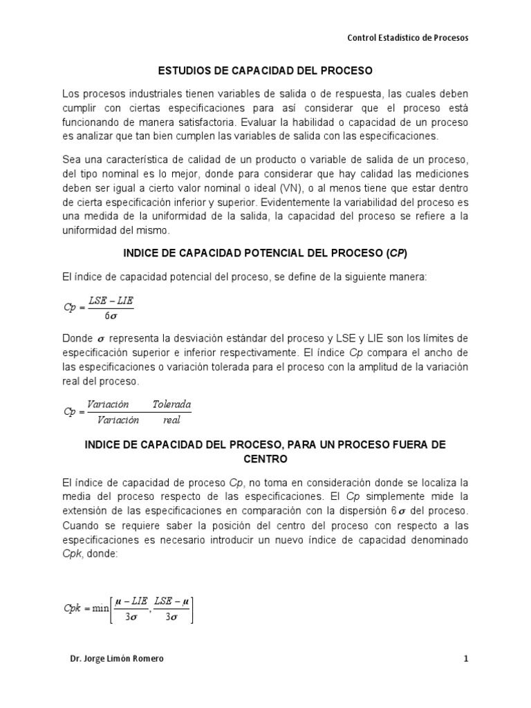 Relación Entre CP y CPK Variables | PDF | Naturaleza | Science