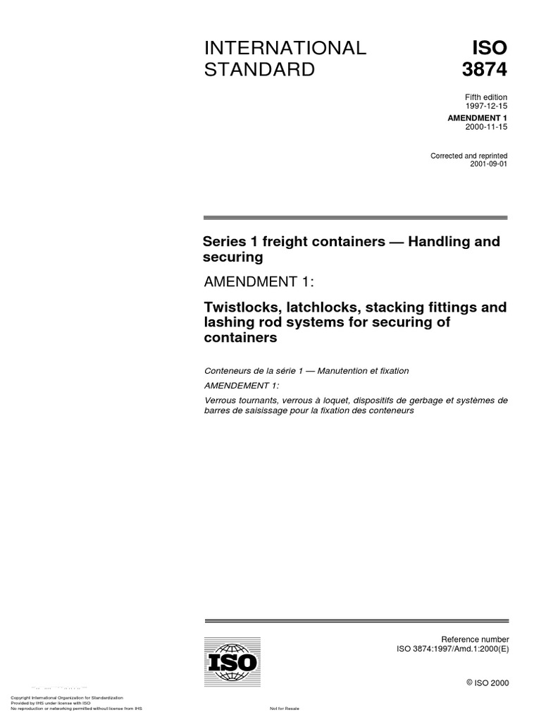 Iso 3874-Amd 1-2000 PDF | PDF | International Organization For ...