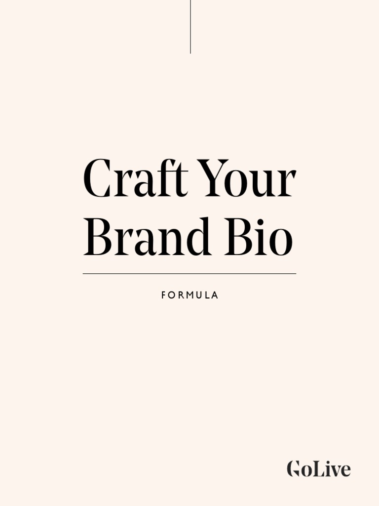Craft Your Brand Bio: Formula | PDF | Brand | Semiotics