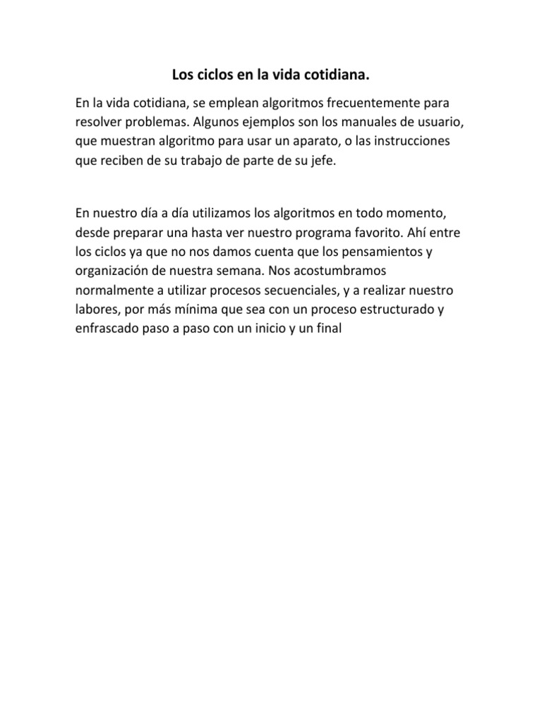 Los Ciclos en La Vida Cotidiana PDF | PDF | Informática | Tecnología