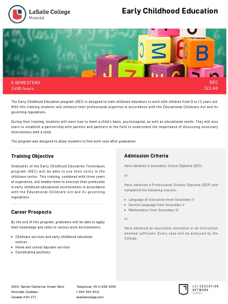 Early Childhood Education DEC Program Guide | PDF | Child Care ...