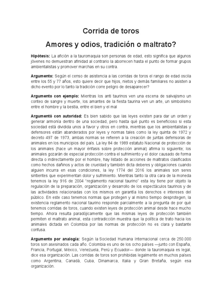 Corrida de toros: tradición y controversia | PDF | Toreo | Gobierno