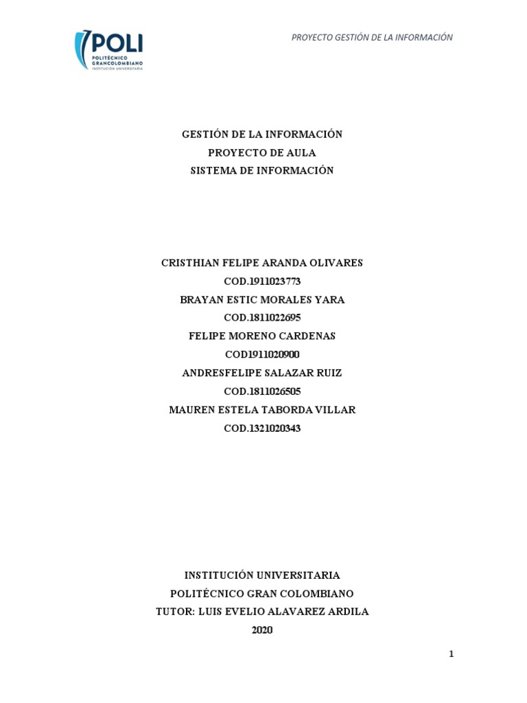 Entrega 2 Gestión de La Información | Descargar gratis PDF | Bases de ...