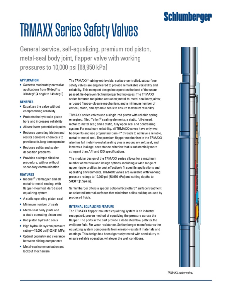 Trmaxx Series Safety Valves PDF | PDF | Valve | Piston