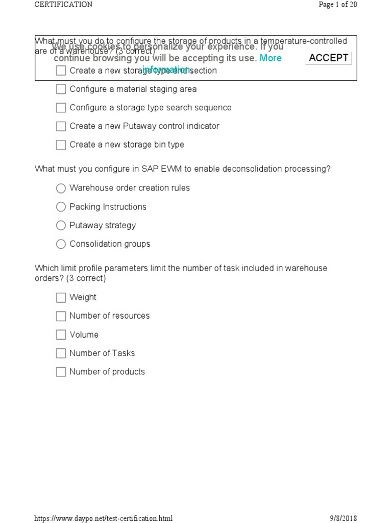 Test Certification | PDF | Warehouse | Delivery (Commerce)