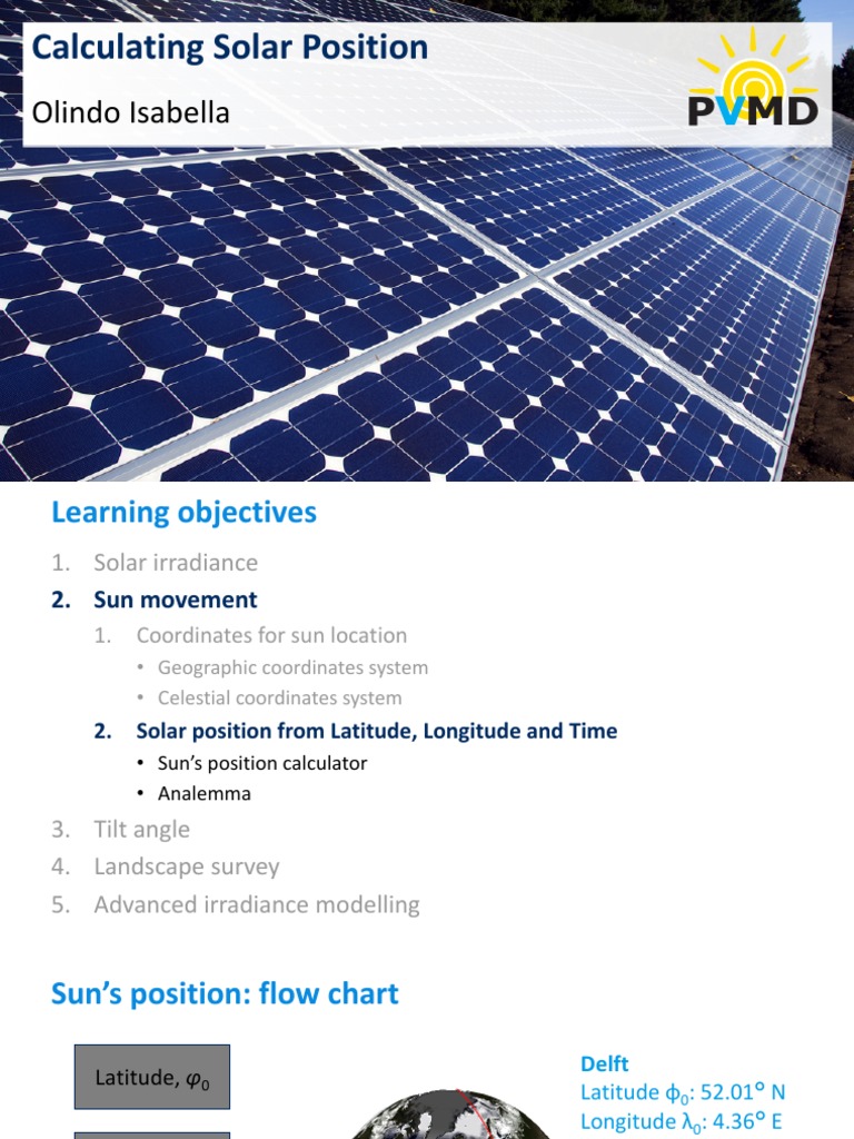 Calculating Solar Position: Olindo Isabella | PDF | Local Interstellar ...