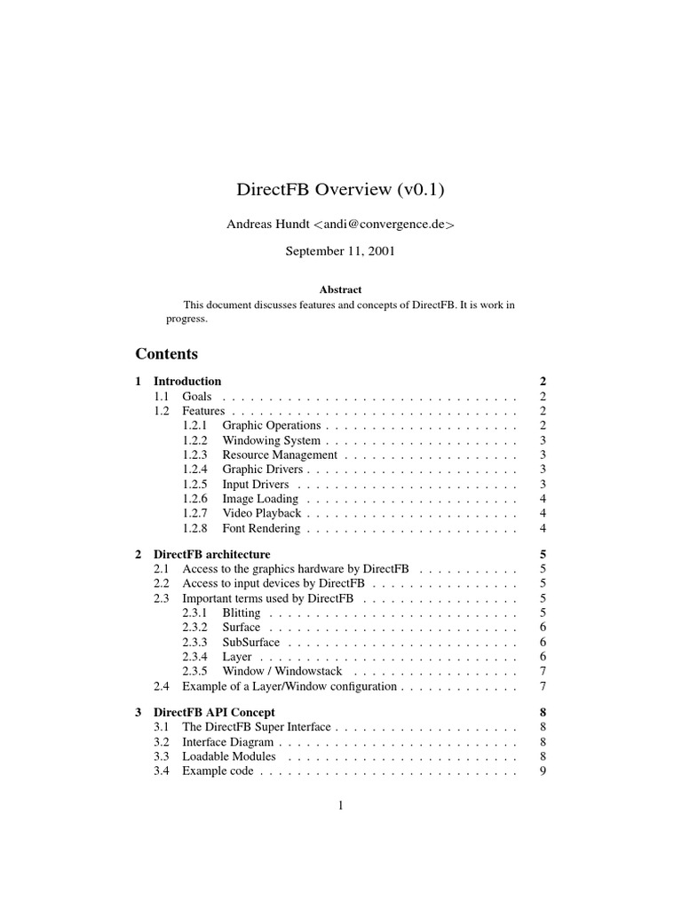 DirectFB Features and Architecture Overview | PDF | Application ...