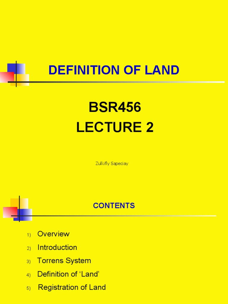 Definition of Land: Zulkifly Sapeciay | PDF | Property Law | Natural ...