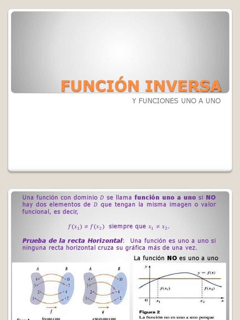 Funciones Inversas y Uno a Uno | PDF | Función (Matemáticas) | Celsius