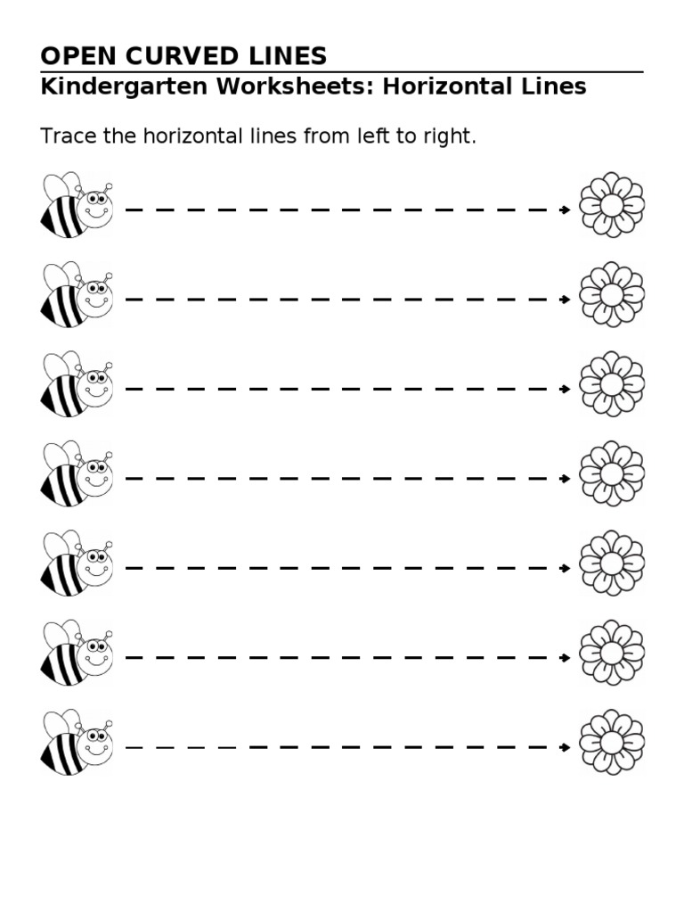 Tracing Horizontal Lines Worksheets