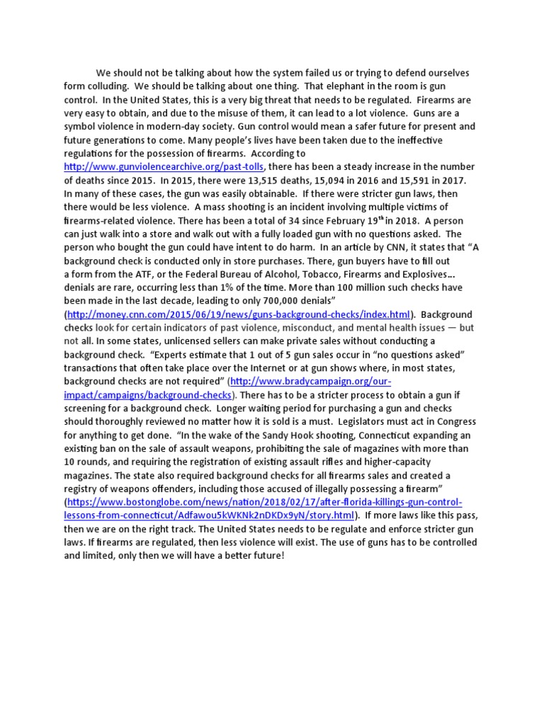 Gun Control Speech | PDF | Crime & Violence | Crime Thriller